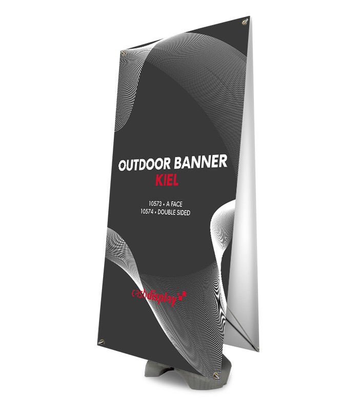 X-Banner Exterior con Base Rellenable Kiel Doble cara