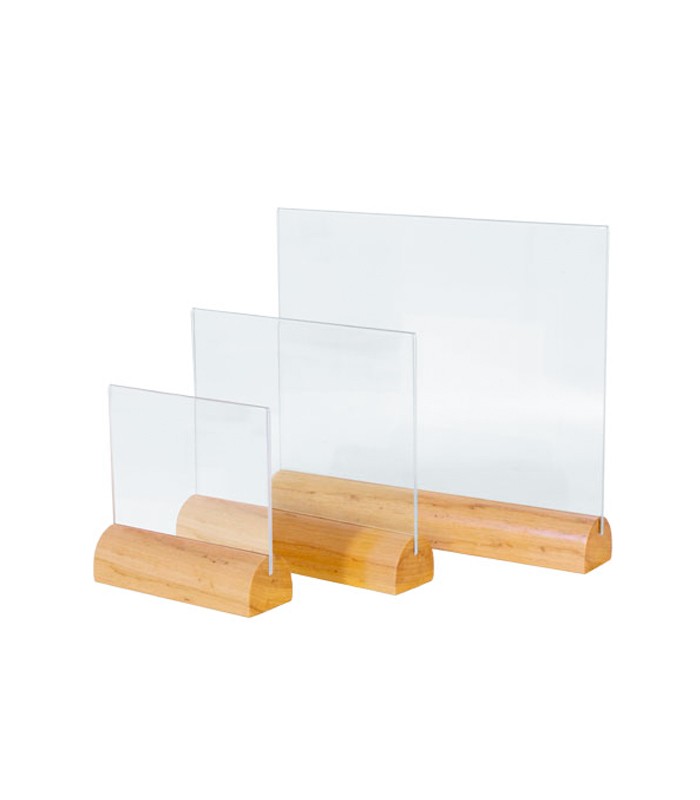 Table Menu Holder with Oval Wooden Base