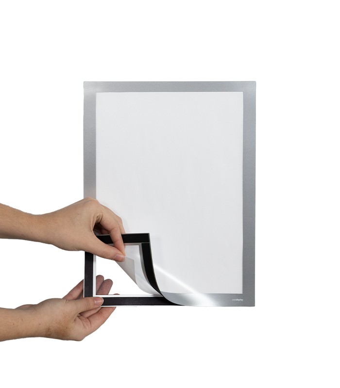 Adhesive Frame with Magnet Stickframe Double Gray - A4 Pack 5 Units