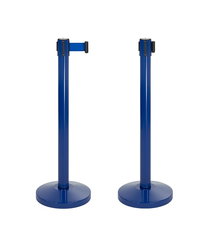 Pack 2 Postes Separadores Verdes con Cinta Extensible 2m