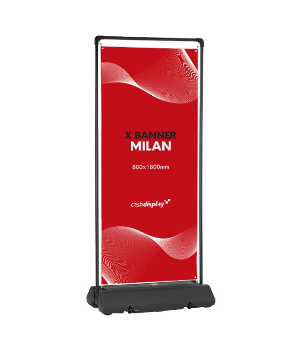 X Banner with Fillable Base Milan 800x1800mm Exterior (Double Sided)