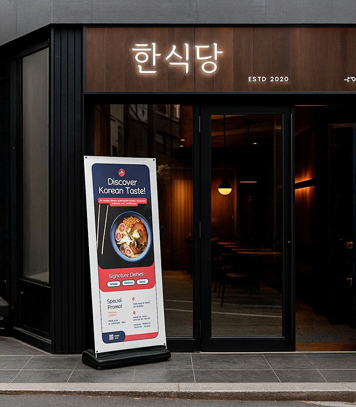 X Banner con Base Rellenable Riga 800x1800mm Exterior (Una Cara)