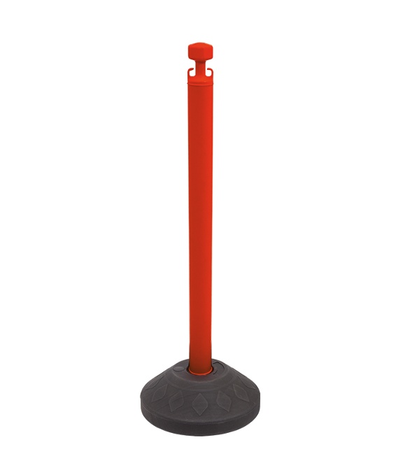 High Visibility Stanchion With Refillable Plastic Base - Red
