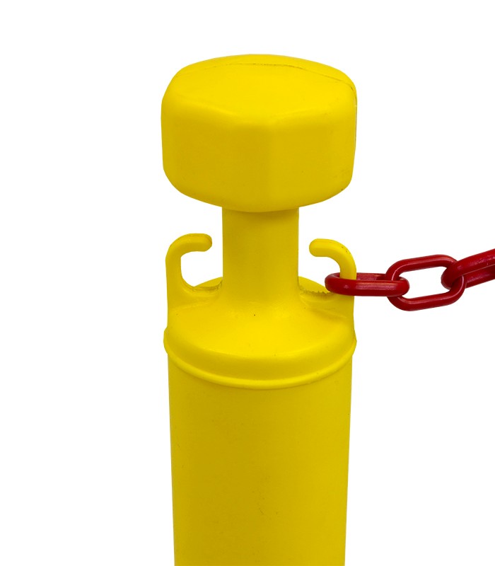 Poste Ligero para Cadena con Base Rellenable Amarillo