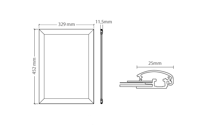 Lima Aluminum Frame Click System - A3, 25mm