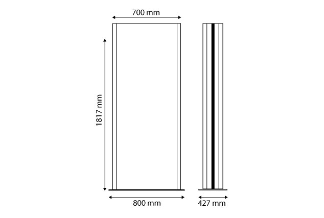 Totem Light Box Nantes - 700x1800mm, With LED