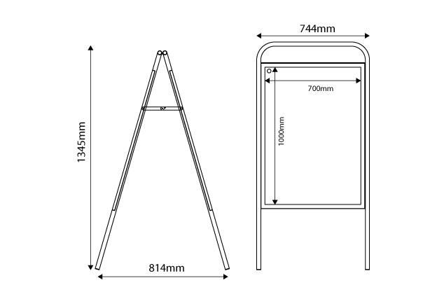 Kerry Advertising Easel - 700x1000mm, Silver
