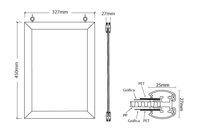 Alabama Aluminum Frame Double Side 25mm Profile - A3