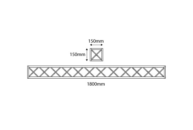 Crown Truss Black 15x15 - 1800mm